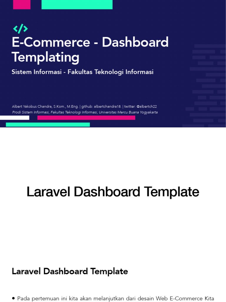 Panduan Laravel Dashboard E-Commerce | PDF | Teknologi & Rekayasa