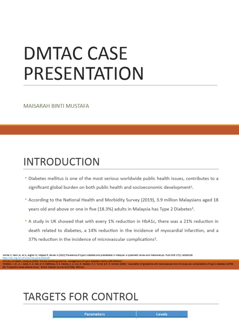 Dmtac Case Presentation Azian | PDF | Diabetes | Endocrine Pancreas