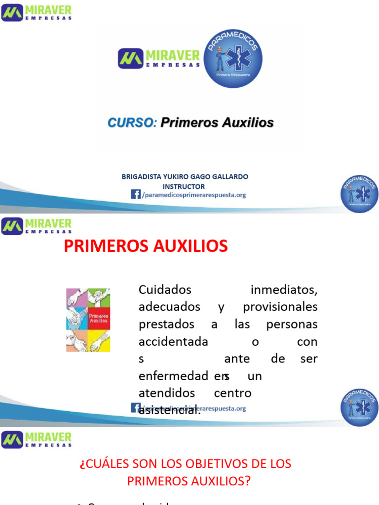 Brigada Primeros Auxilios | PDF | Sistema circulatorio | Reanimación cardiopulmonar