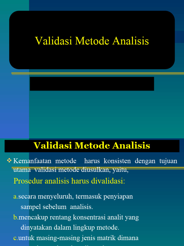Validasi Metode Analsis | PDF