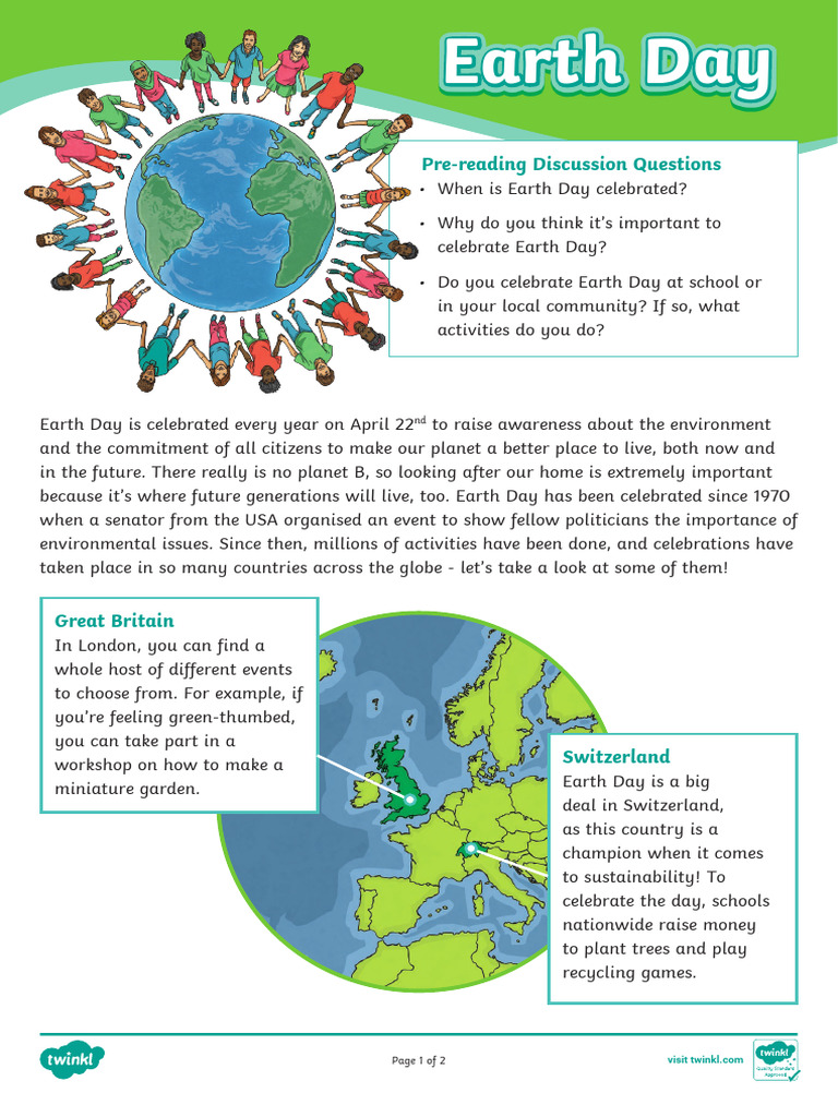 Earth Day | PDF | English As A Second Or Foreign Language | Learning
