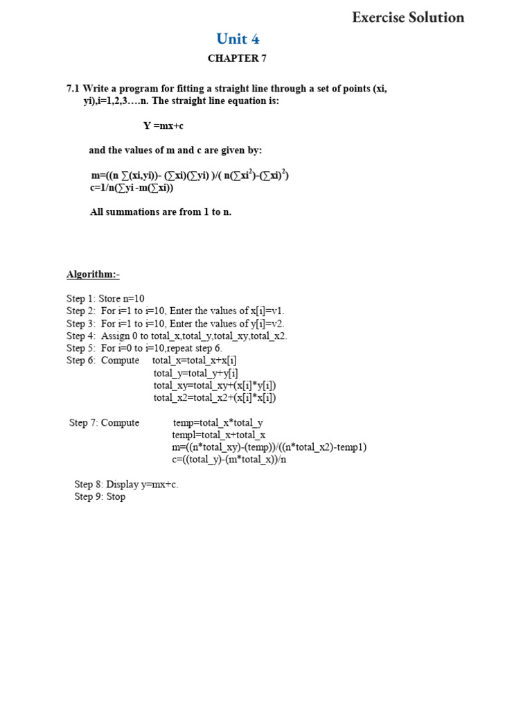 Unit 4 - Exercise Solution | PDF | String (Computer Science) | Algorithms Unit 4 - Exercise Solution | PDF | String (Computer Science) | Algorithms