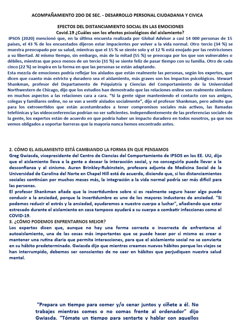 Acompañamiento 2do de Sec | PDF | Sicología | Ciencias del comportamiento