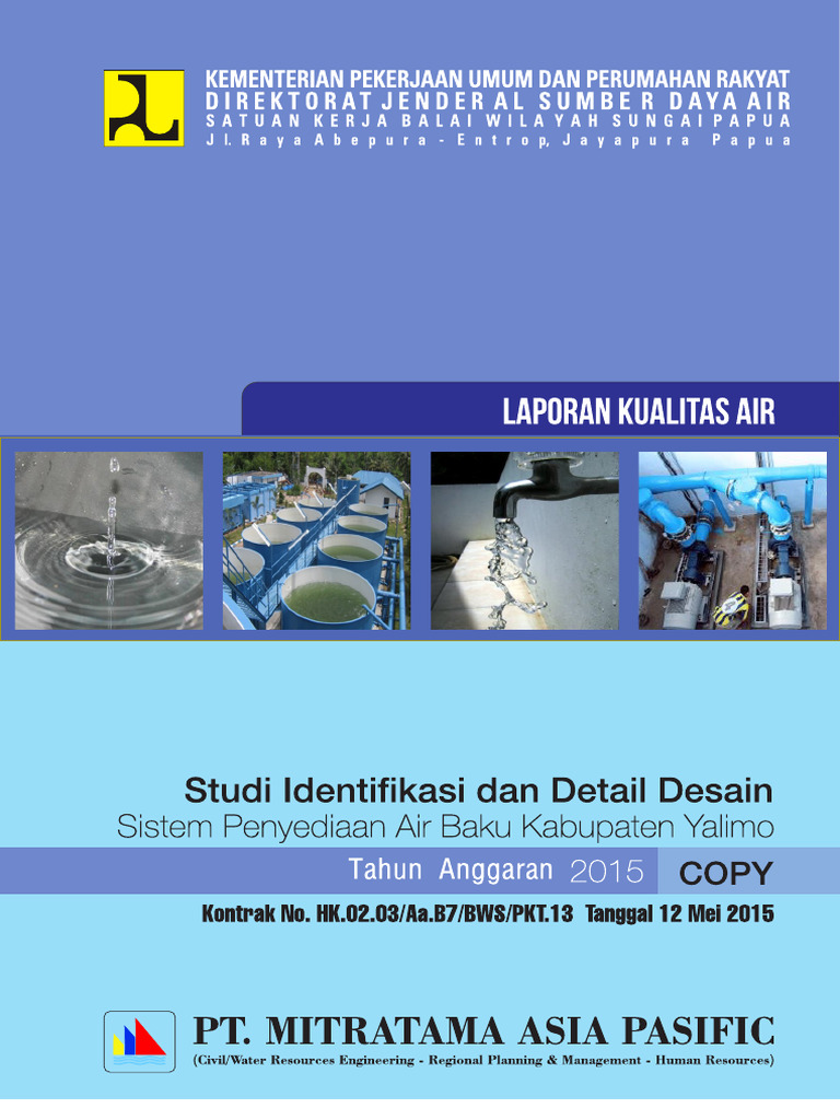 00 - Laporan Kualitas Air - Air Baku Yalemo - Coverc | PDF 00 - Laporan Kualitas Air - Air Baku Yalemo - Coverc | PDF