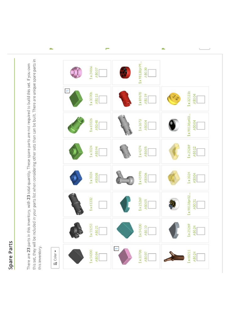 Maze list - spare parts | PDF