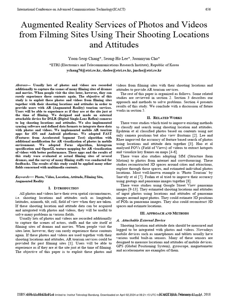 Augmented Reality Services of Photos and Videos From Filming Sites ...