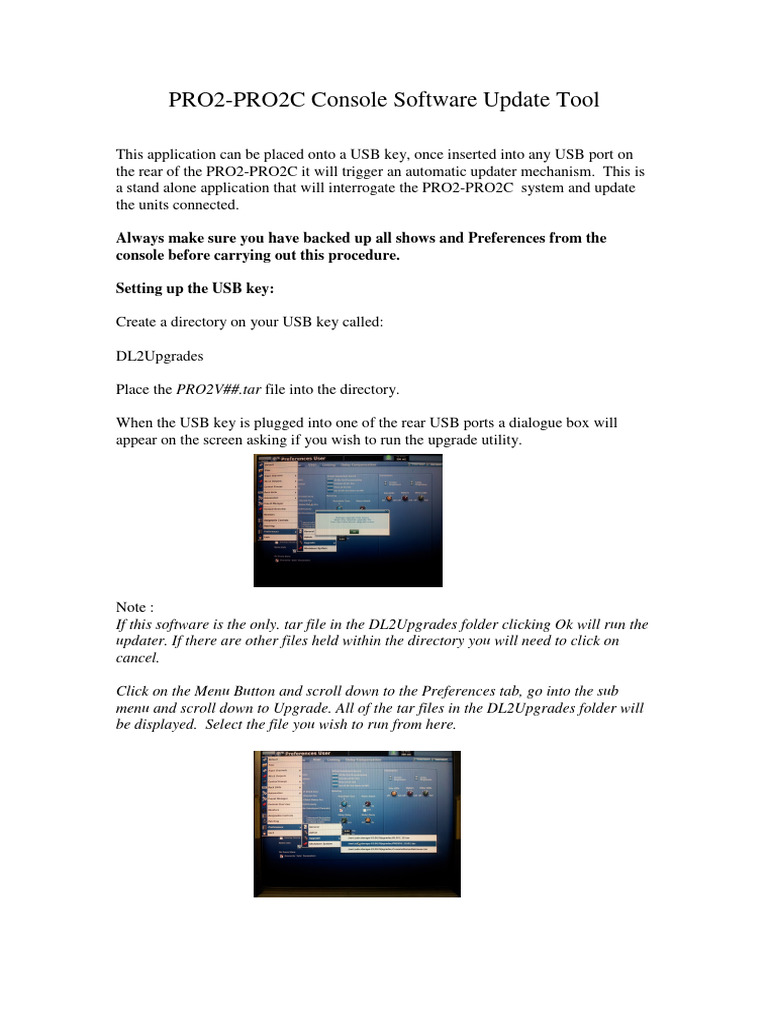 Pro2 Pro2c Console Software Update Tool | PDF | Computer File | Usb ...