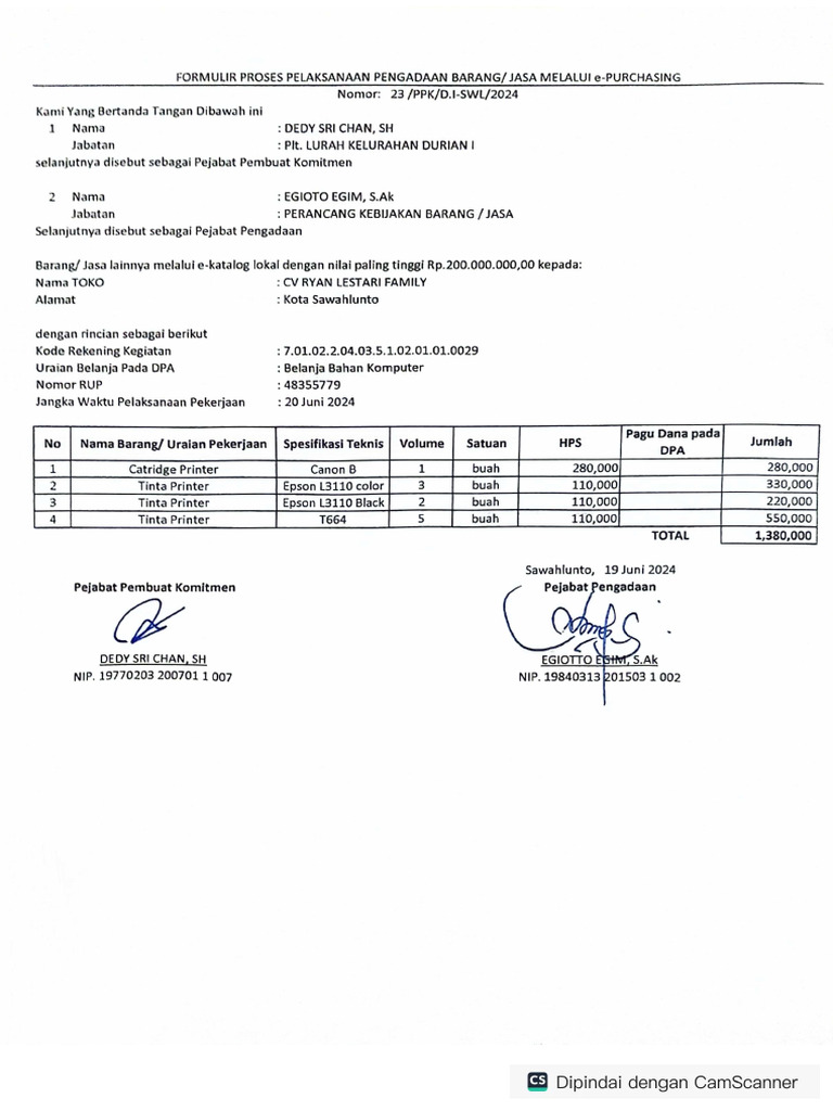 surat pemesanan 118 | PDF
