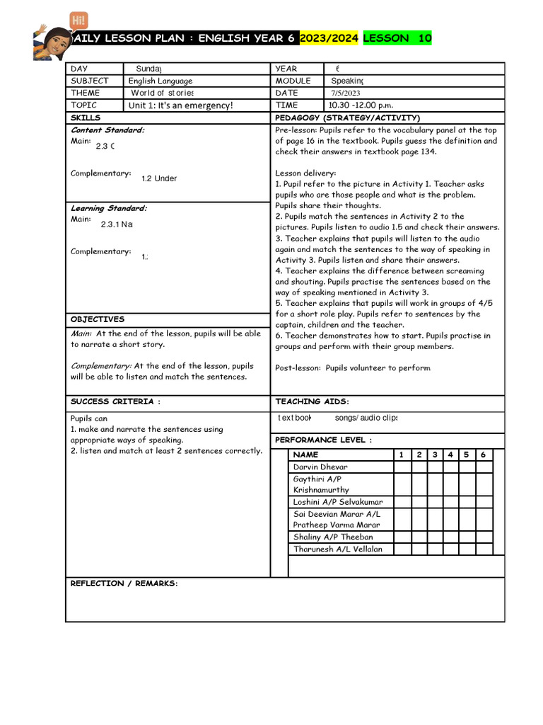 Lesson 10 | PDF | Teachers | Lesson Plan