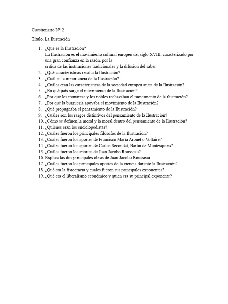 Cuestionario #2 Hist Moderna | PDF