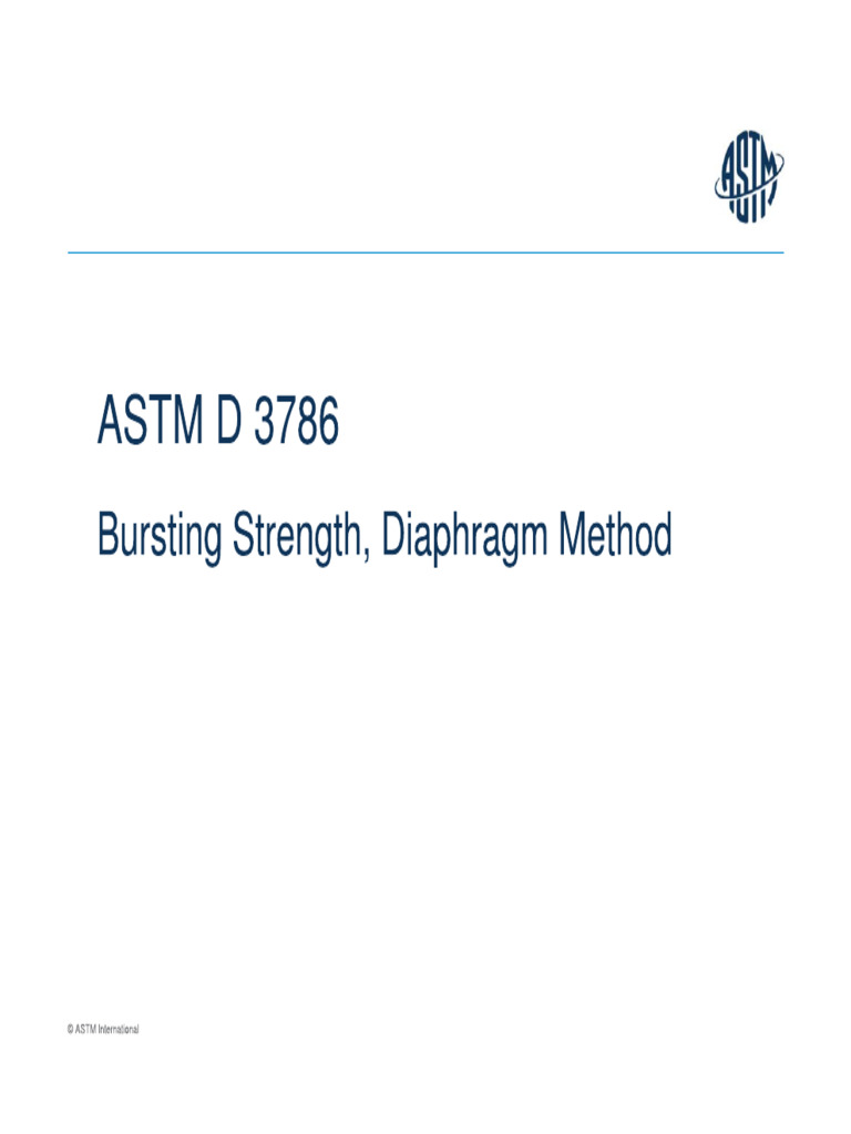 ASTM D3786 Bursting Strength | PDF