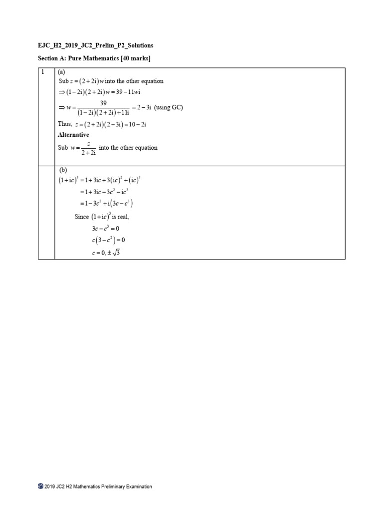 2019 Ejc Prelim p2 Sol 1her | PDF | Mathematics | Mathematical Analysis