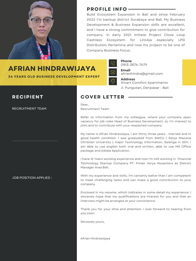 CV Afrian Hindrawijaya - 2023 | PDF | Business | Business Economics
