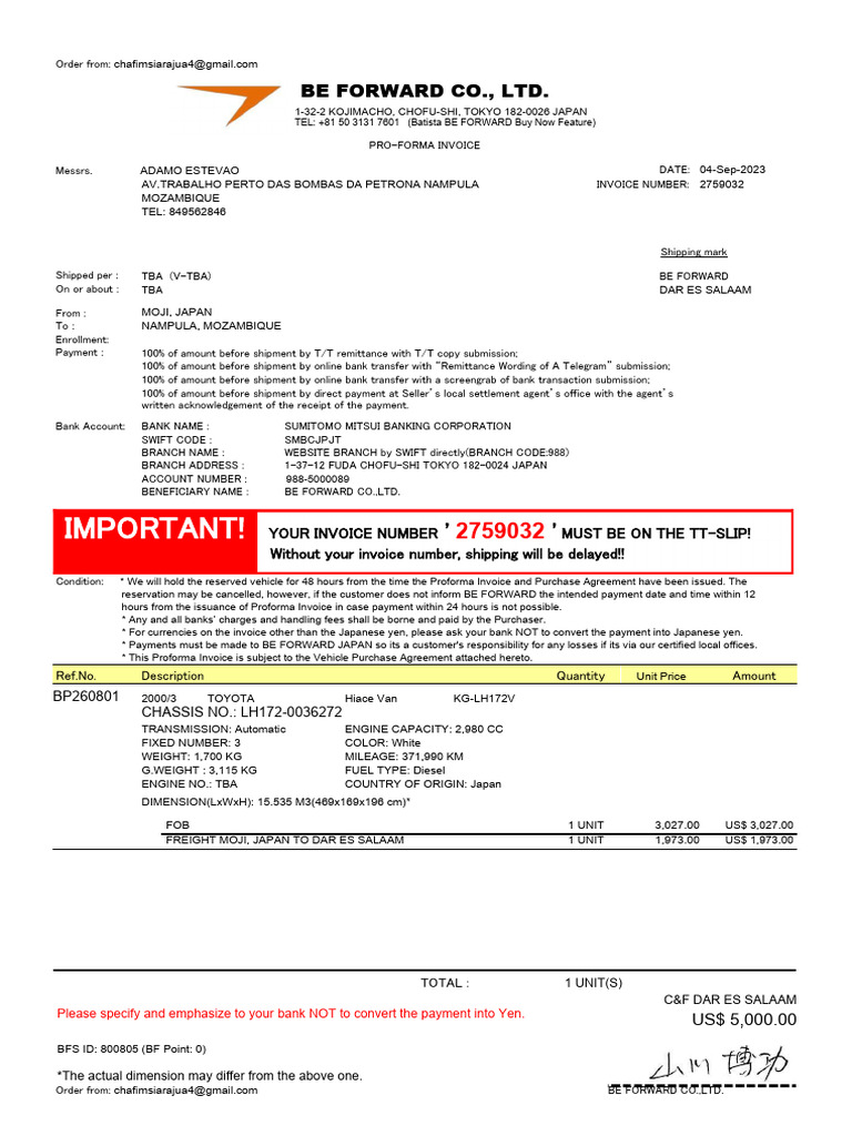 Proforma Invoice and Purchase Agreement No.2759032 | PDF | Indemnity ...