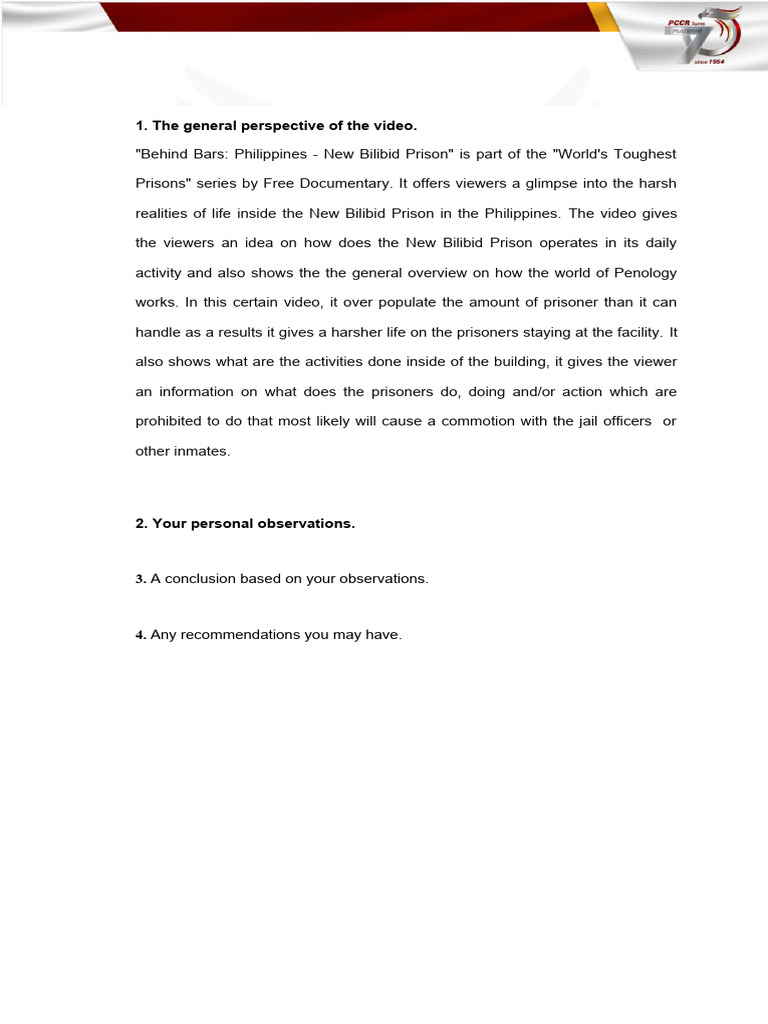 Inside New Bilibid Prison Life | PDF | Social Science | Science ...