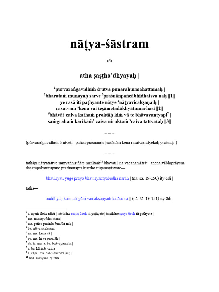 Natya-Sastra (6 Adhyaya) | PDF