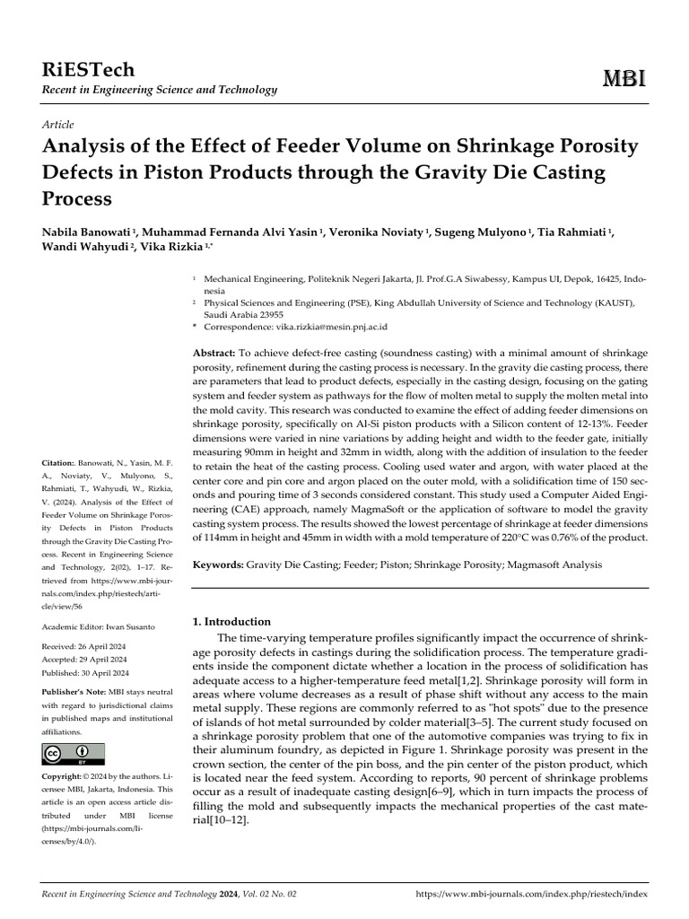 Optimizing Feeder Design for Casting | PDF | Materials | Building ...