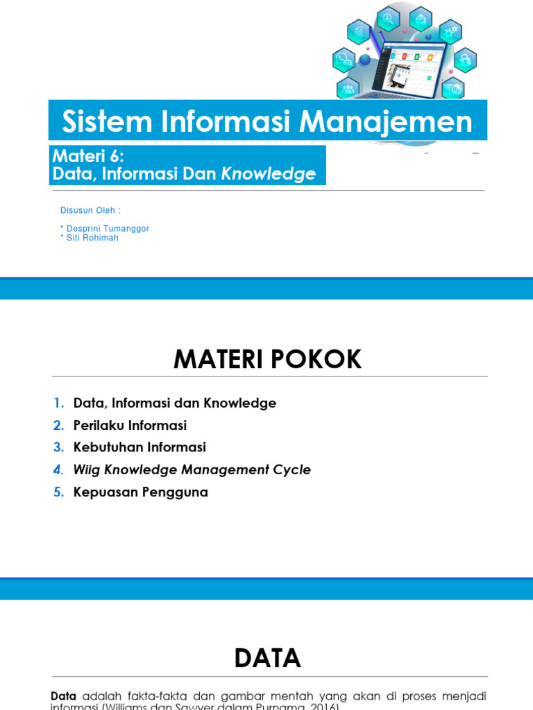 SIM Data, Informasi & Knowlledge | PDF