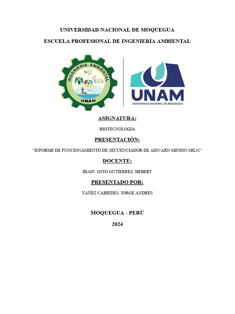 Informe Minipore Mk1c | PDF | Secuencia ADN | Hardware de la computadora