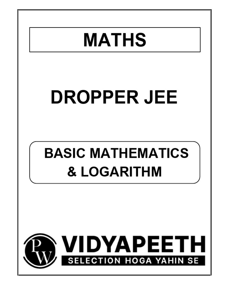 660e72c661793b00186a0db1 - ## - DPP-01 To 09 - Basic Math & Logarithm - Maths - Dropper JEE ...