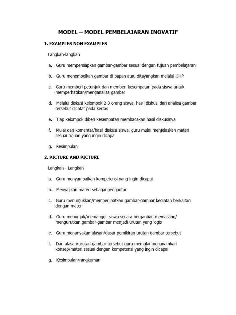 Model Model Pembelajaran | PDF | Seni