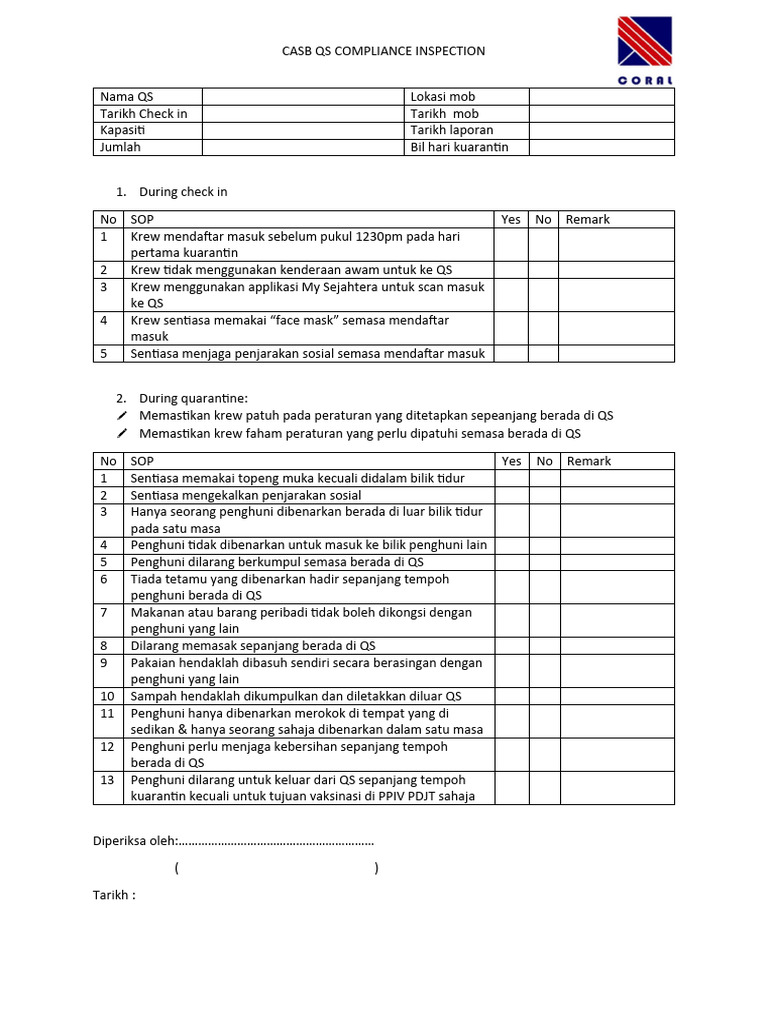 QS COMPLIANCE FORM | PDF