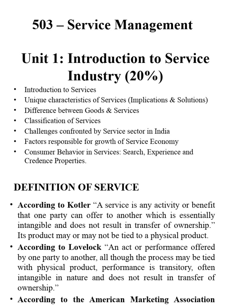 Introduction to Service Industry | PDF | Marketing | Goods