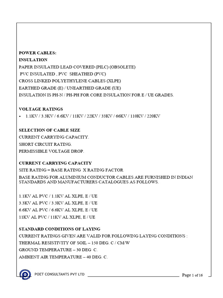 Power & Control Cables | PDF | Insulator (Electricity) | Alternating ...
