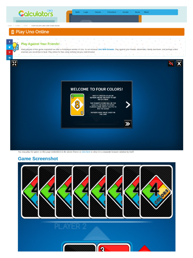 Uno Game Pdf