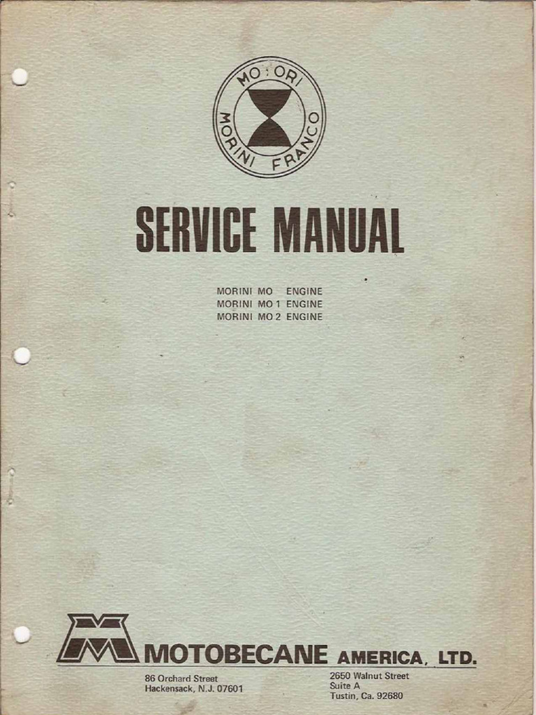 MO MO1 MO2 Workshop Manual | PDF