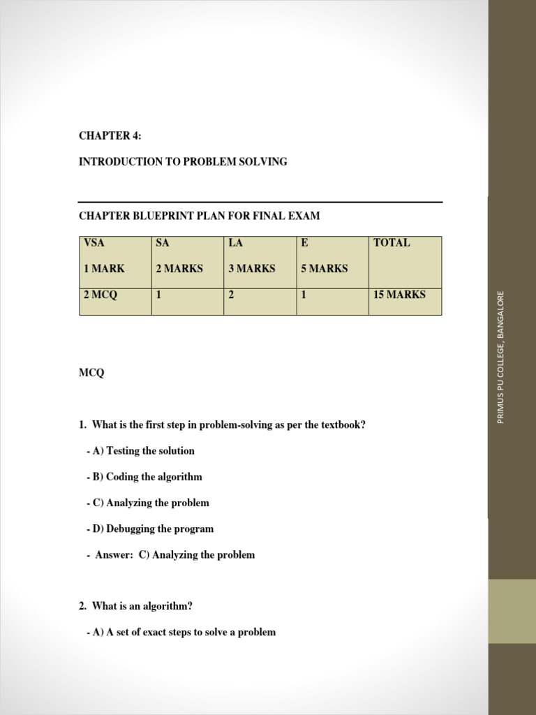 I Pu Cs Chapter 4 Q&A-1 | PDF | Algorithms | Computer Programming