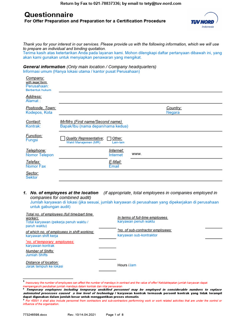 FMLF-TNI-082 rev 10 questionnaire in preparation for certification ...