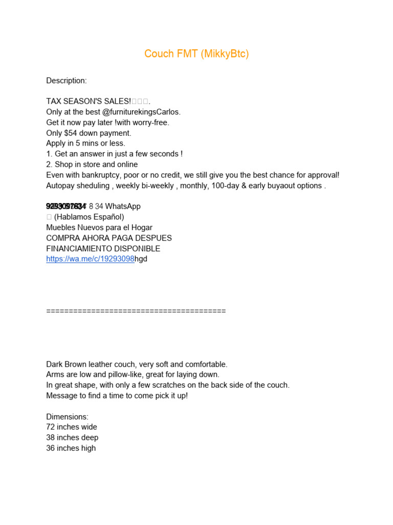 Couch Ads FMT | PDF
