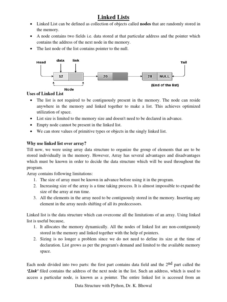 3.1 Single Linked Lists | PDF | Pointer (Computer Programming) | Algorithms And Data Structures