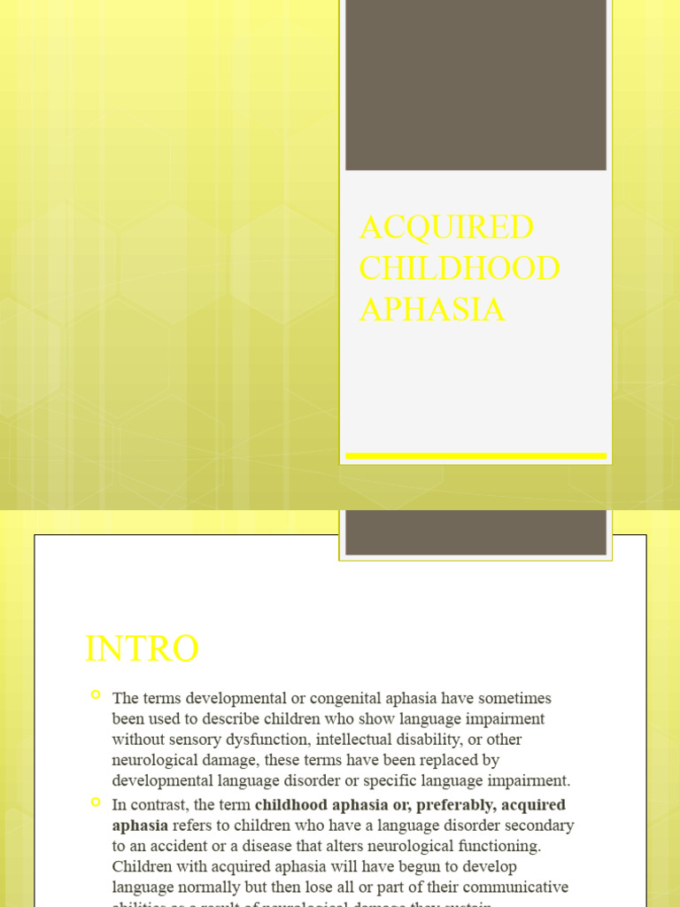 M-Acquired Childhood Aphasia | PDF | Aphasia | Traumatic Brain Injury