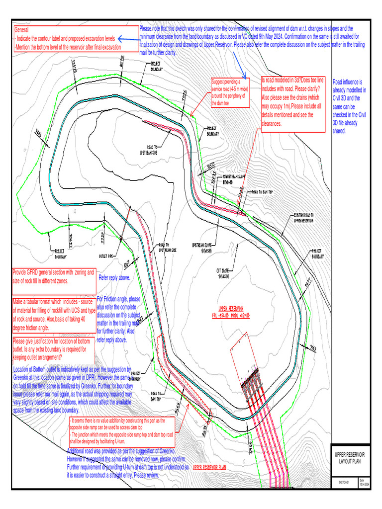 Upper Resevoir Dam Plan Modified - Commented (Replies) | PDF | Dam ...