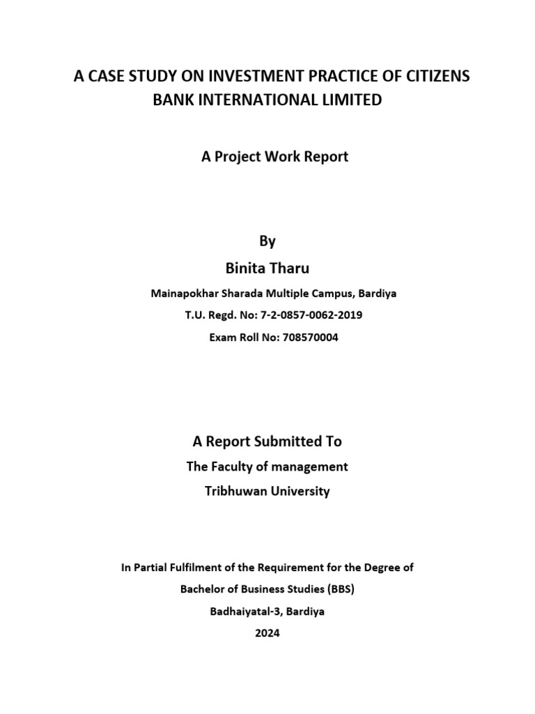 Citizens Bank Investment Practices Case Study | PDF | International ...