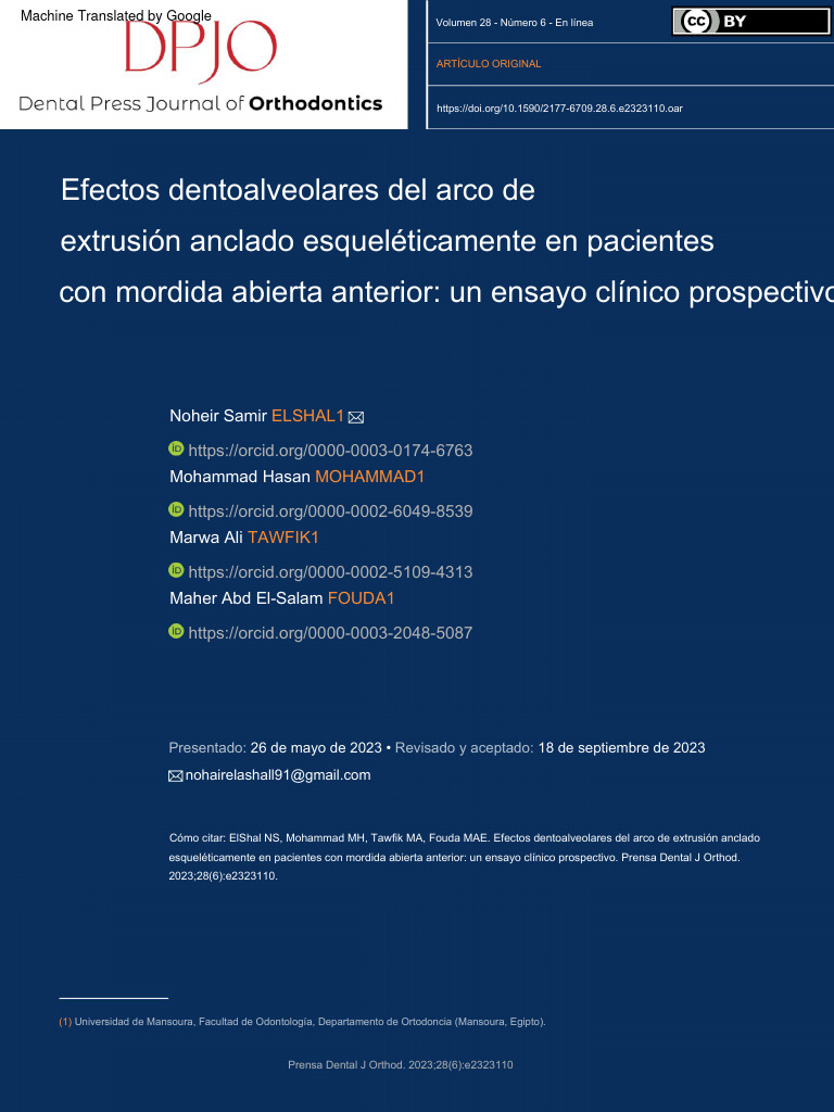 Efectos Dentoalveolares Del Arco de Extrusión Anclado Esqueléticamente ...