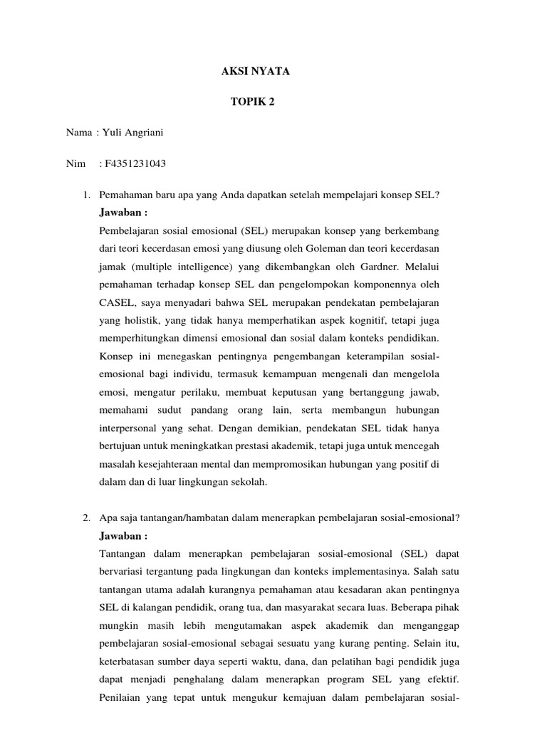 Pse - Aksi Nyata Topik 2-Yuli Angriani | PDF