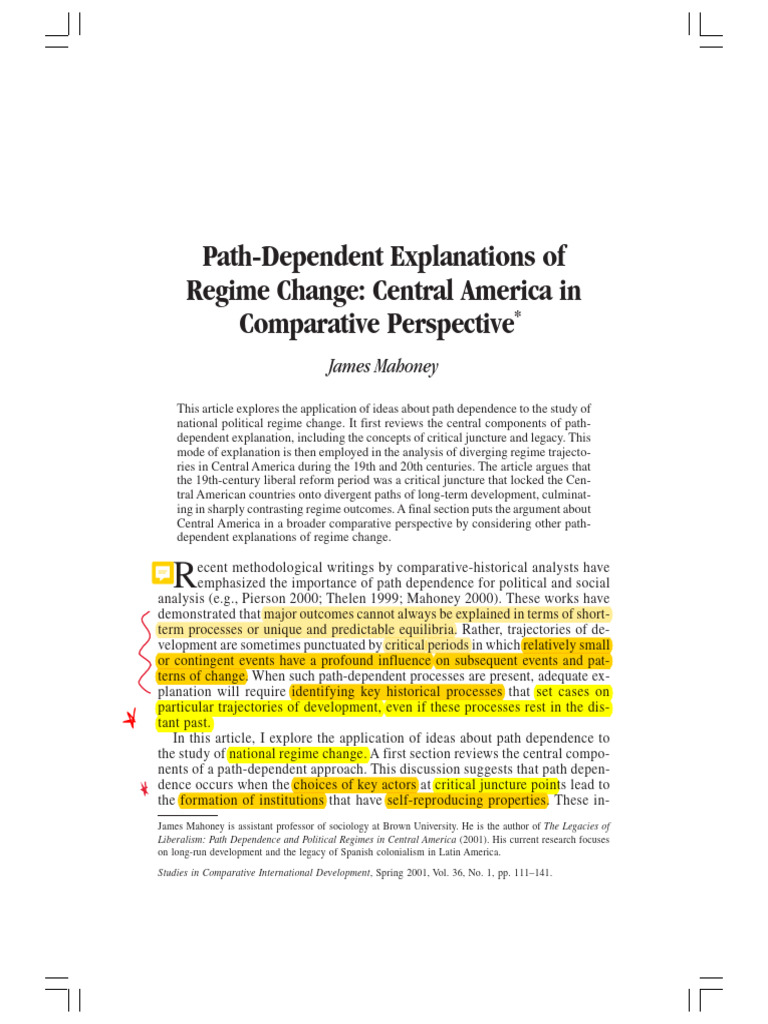 Mahoney - Path Dependence Explanations Central America | PDF | Institution | Guatemala