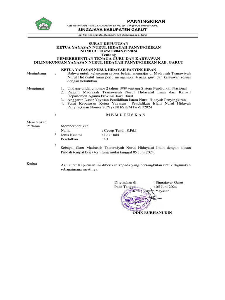 CONTOH SK GTY | PDF