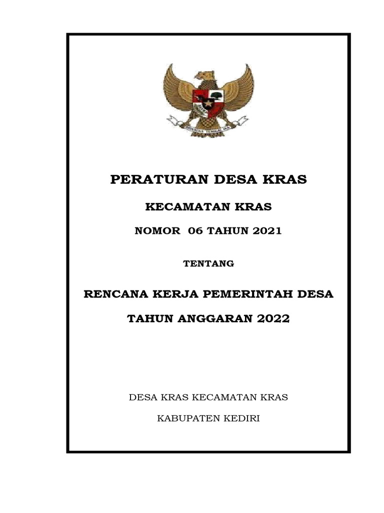 Perdes RKPDesa Edit New | PDF | Pengelolaan Keuangan & Uang | Hukum