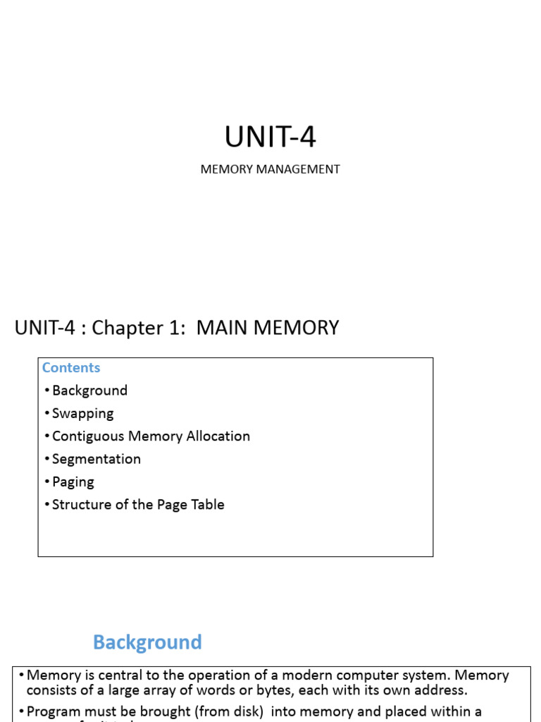 Os Unit-4 Chapter-1 | PDF | Computer Data Storage | Process (Computing) Os Unit-4 Chapter-1 | PDF | Computer Data Storage | Process (Computing)