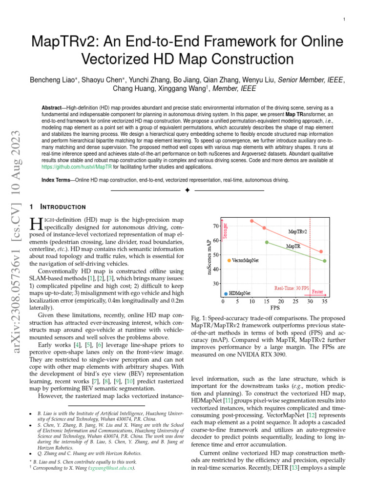 MapTRv2 - An End-to-End Framework For Online Vectorized HD Map Construction | PDF | Image ...