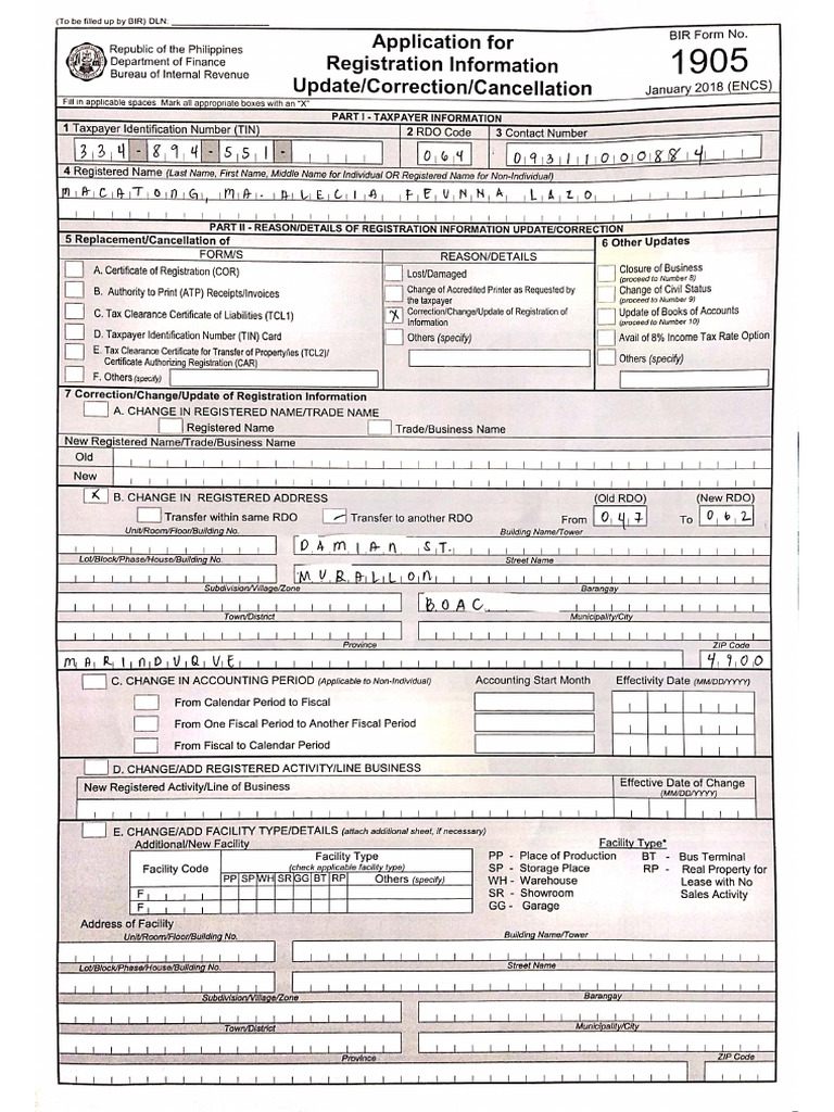Form 1905 | PDF
