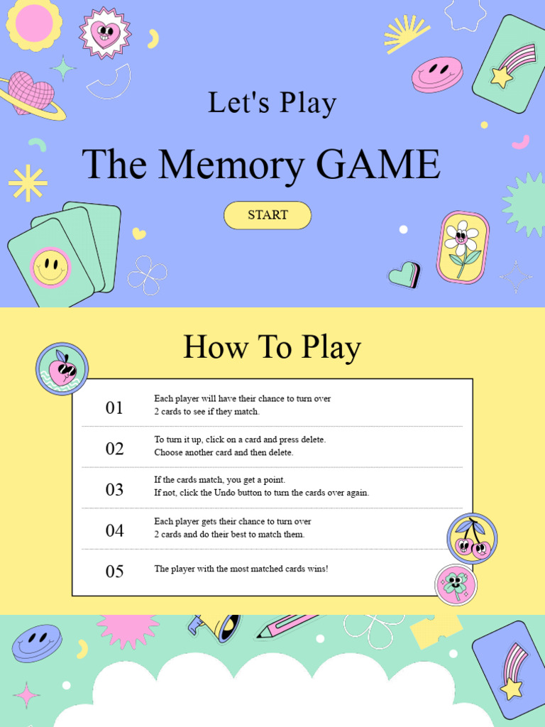 Colorful Stickers and Badges Memory Game Fun Presentation | PDF ...