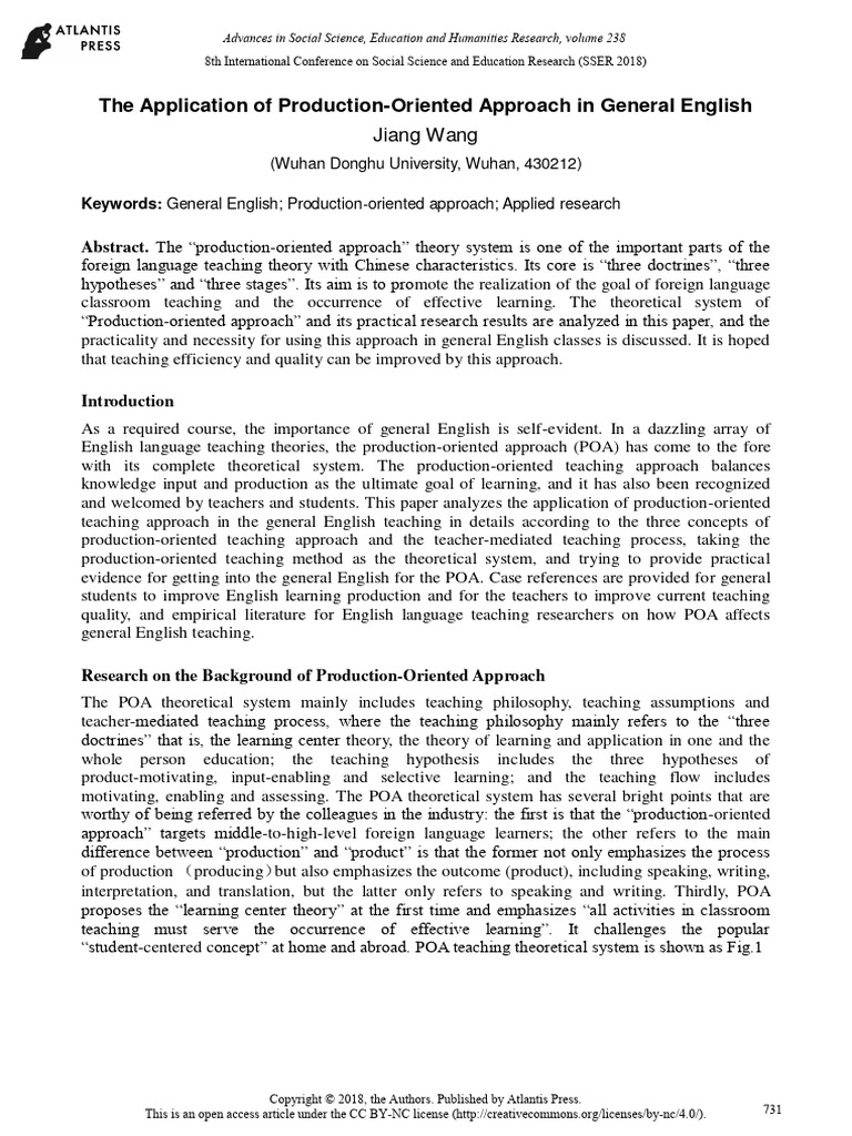 The Application Of Production Oriented Approach In Pdf Learning Teachers