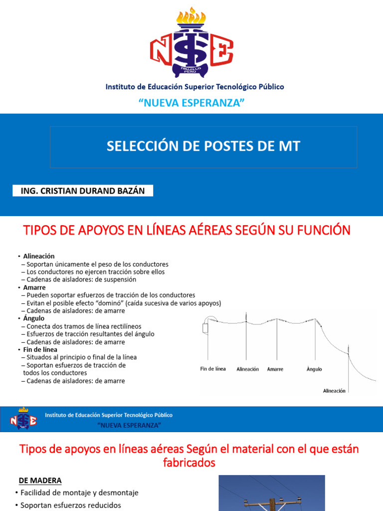 SESIÓN 7 - SELECCIÓN DE POSTES DE MT y BT | PDF | Aislador ...
