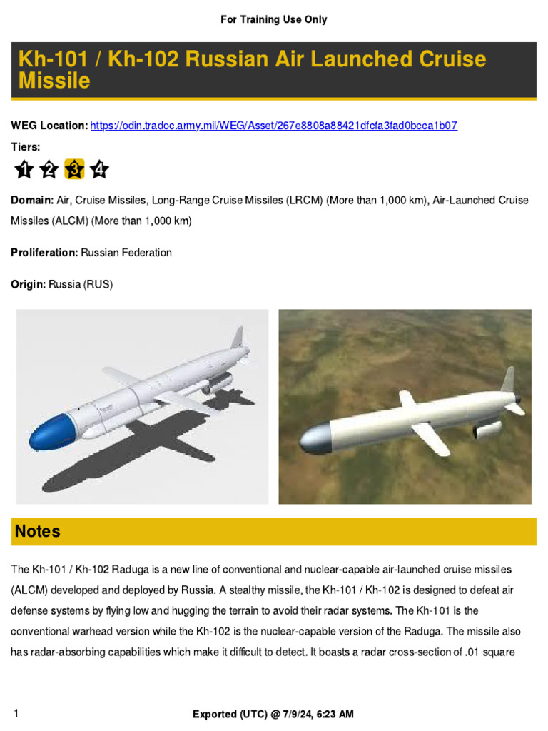 ODIN Data KH-101 | PDF | Cruise Missile | Missile