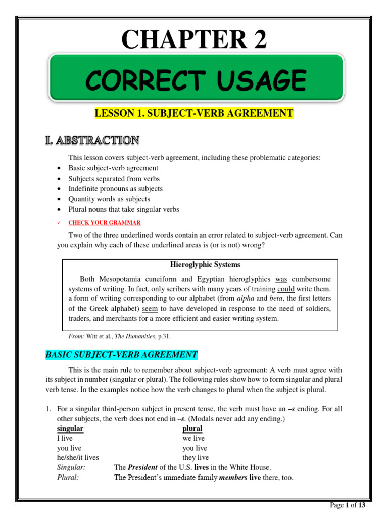 Ged 21 Chapter 2 Lesson 1 | PDF | Grammatical Number | Verb